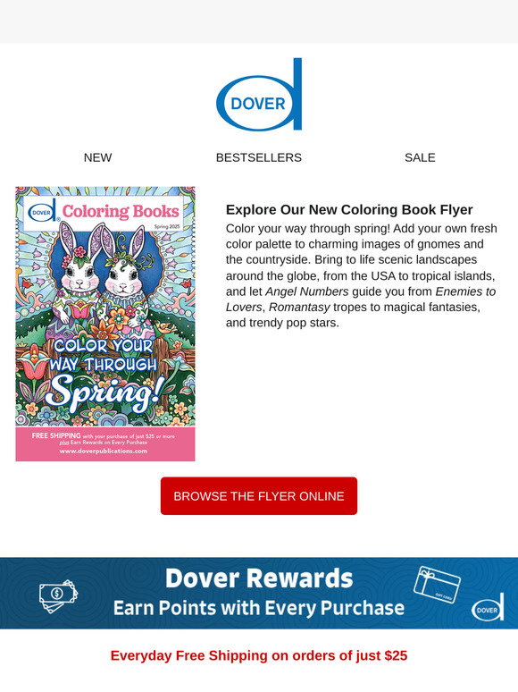 Dover Publications: Browse Our New Coloring Book Flyer | Milled