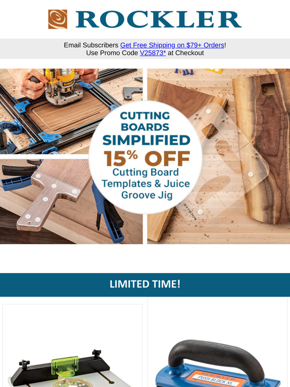 Rockler Woodworking and Hardware Email Newsletters: Shop Sales ...