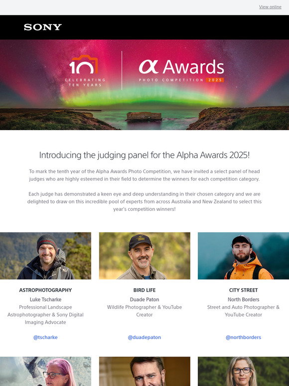 Sony: Meet the judging panel for the Alpha Awards Photo Competition ...