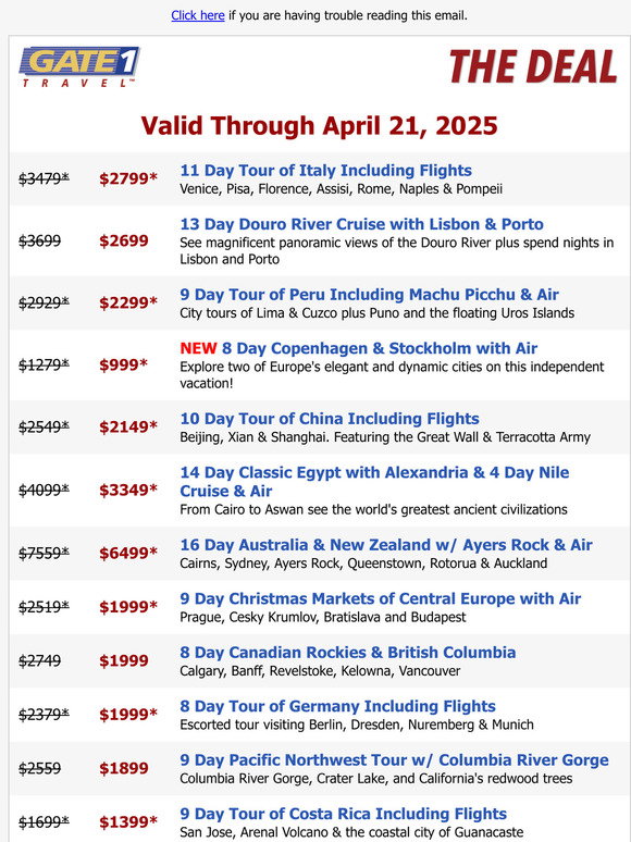 Gate 1 Travel: The Deal from Gate 1 Travel | Milled