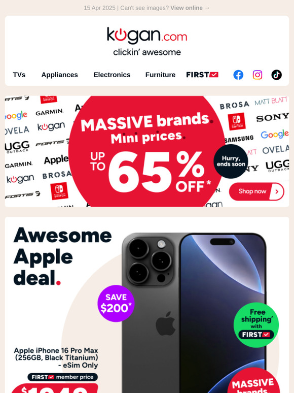 Kogan: Save $200 on Apple iPhone 16 Pro Max (256GB)⚡️ | Milled