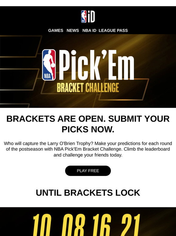 NBA Store: Brackets are Live! Play NBA Pick'Em Bracket Challenge Now ...