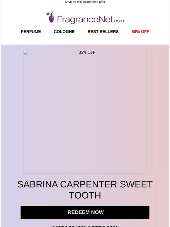 FragranceNet: 35% OFF | Sabrina Carpenter Sweet Tooth & more... | Milled