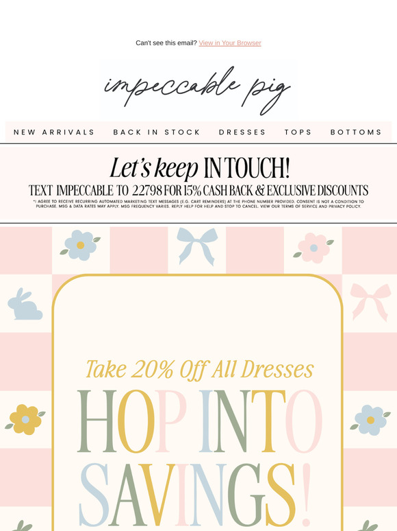 The Impeccable Pig: Hop To It! 20% Off Dresses Today Only!🐰 | Milled