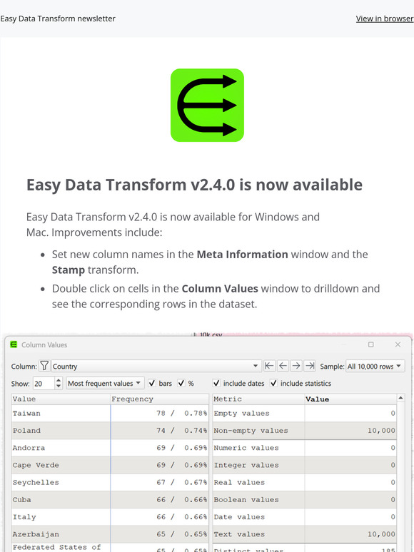 Easy Data Transform: Easy Data Transform v2.4.0 is now available | Milled