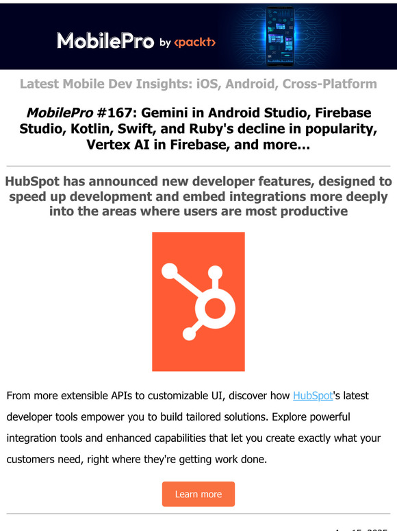 Packt: MobilePro #167: Gemini in Android Studio, Firebase Studio ...