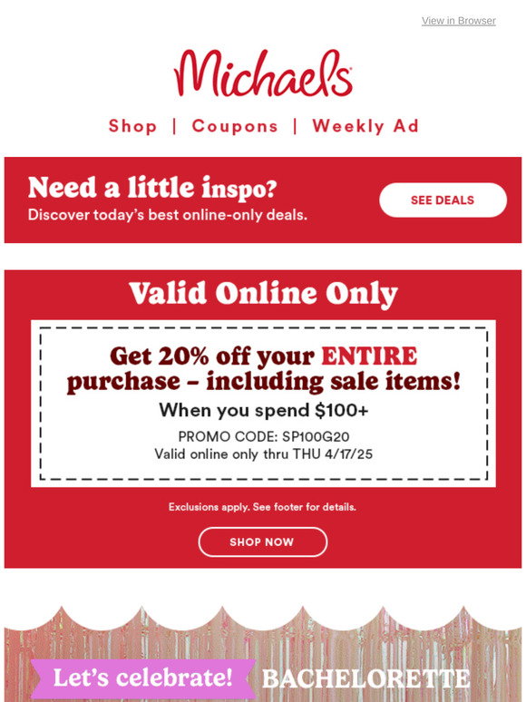 Michaels: Birthdays, baby showers, bachelorette parties – we’ve got you ...