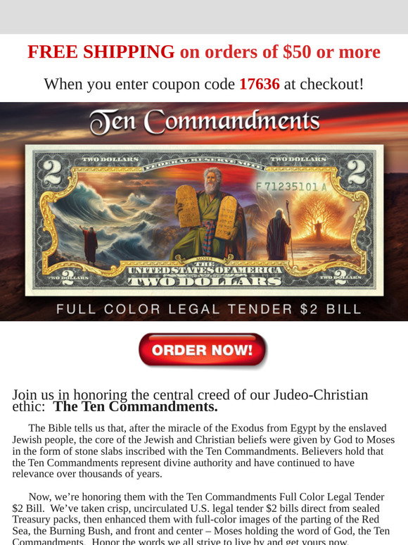 National Collector's Mint: Free Shipping! ★ The Ten Commandments Full ...