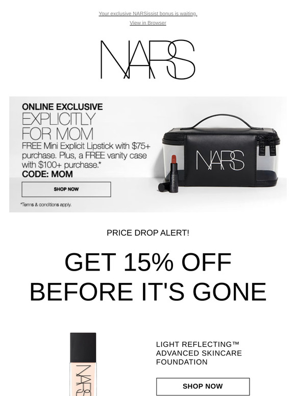 NARS Email Newsletters: Shop Sales, Discounts, and Coupon Codes