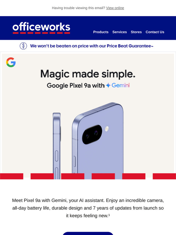 Officeworks: NEW Google Pixel 9a from $847 | Shop now | Milled