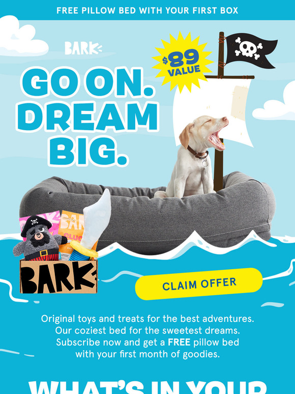 BarkBox: Go on. Dream big in this pillow bed | Milled