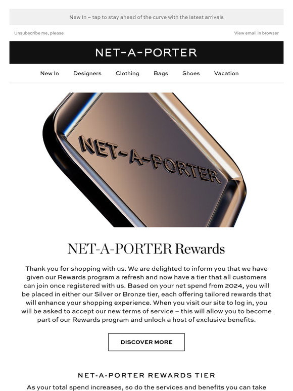 Net-A-Porter: NET-A-PORTER’s Rewards program has been refreshed | Milled