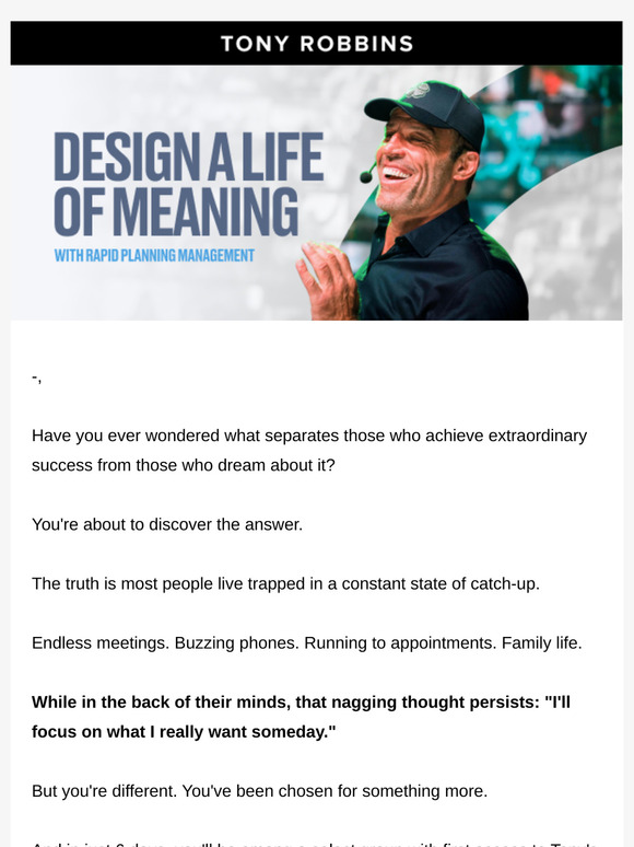 Tony Robbins: Accomplish more with less stress at RPM | Milled