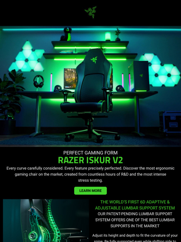 Razer: 💺Get Best-in-Class Ergonomics with the Razer Iskur V2 | Milled