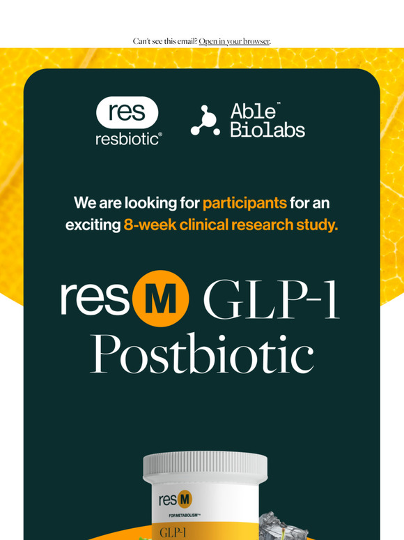 ResBiotic: EXCLUSIVE INVITATION: Join our resM GLP-1 clinical trial ...