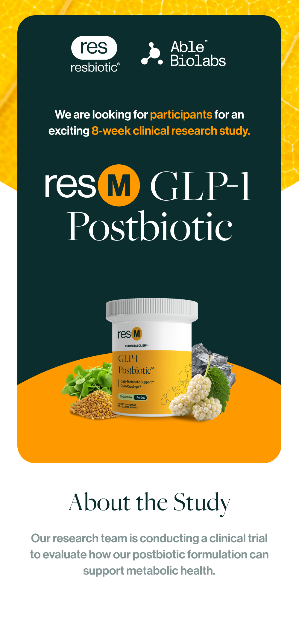 ResBiotic: EXCLUSIVE INVITATION: Join our resM GLP-1 clinical trial | Milled