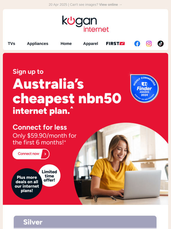 Kogan: Australia's cheapest nbn50 internet plan - connect now! | Milled