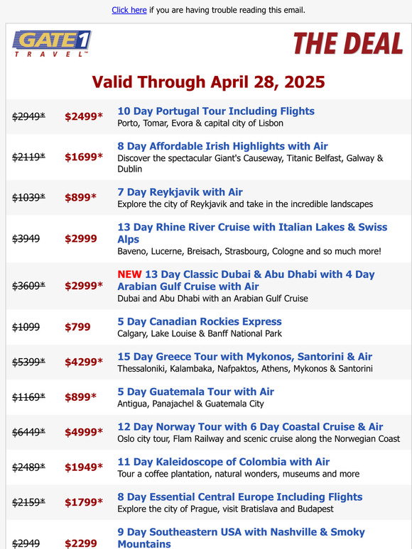 Gate 1 Travel: The Deal from Gate 1 Travel | Milled