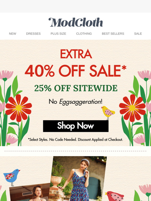 Modcloth Email Newsletters: Shop Sales, Discounts, and Coupon Codes