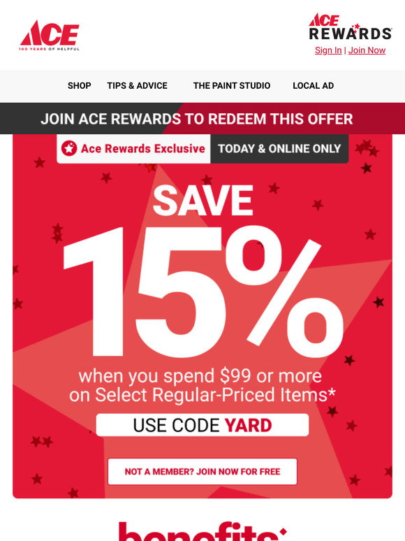 Ace Hardware Email Newsletters: Shop Sales, Discounts, and Coupon Codes