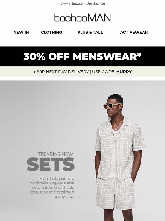 BoohooMan: Trending Now: Sets | Milled