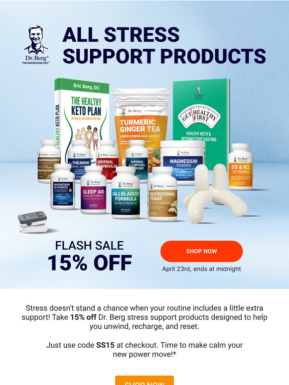 Dr. Berg: 🧘 Stress support made easy—15% off now | Milled