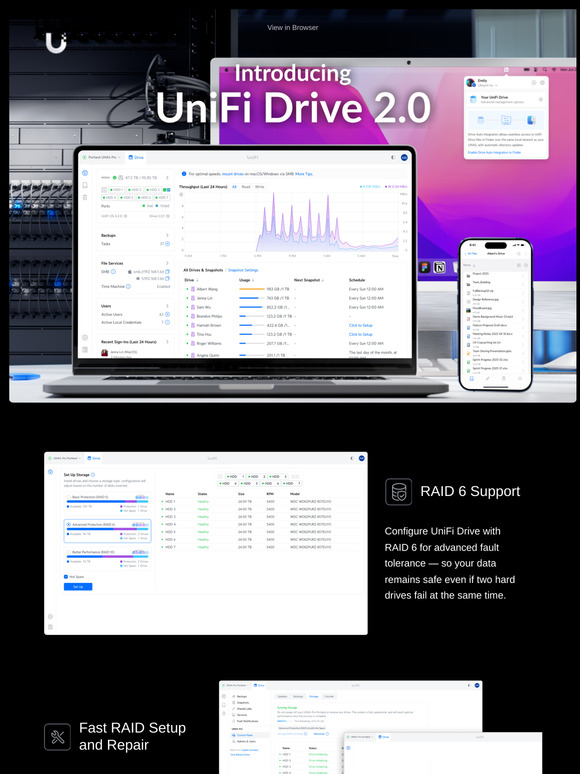 Ubiquiti: Introducing UniFi Drive 2.0 - Now with RAID 6 Support | Milled