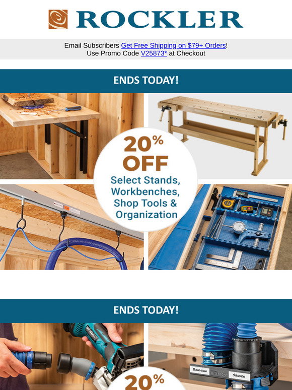 Rockler Woodworking and Hardware Email Newsletters: Shop Sales ...