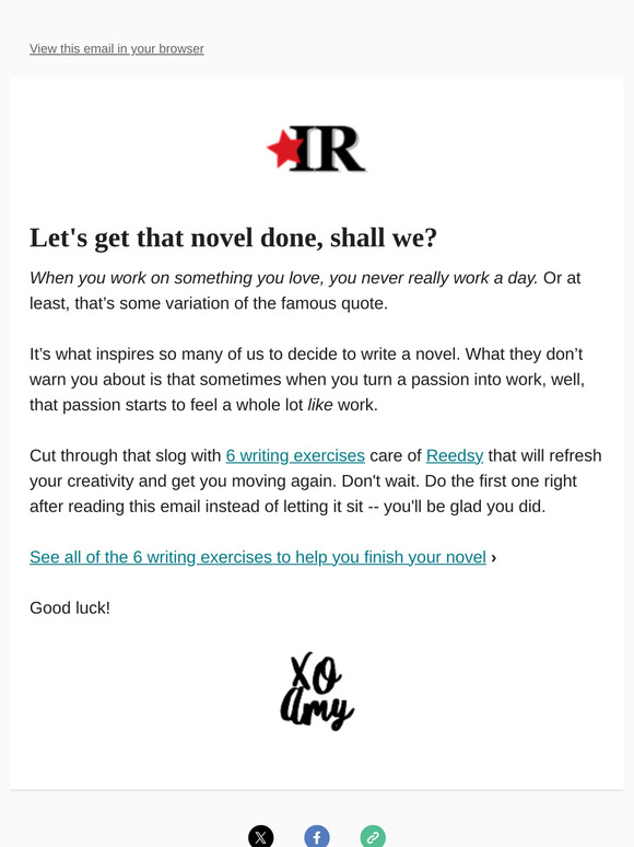 IndieReader: 6 Writing Exercises to Help You Start and Finish Your ...