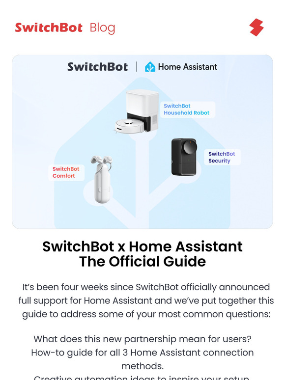 SwitchBot: [SwitchBot Blog] SwitchBot x Home Assistant: The Official Guide | Milled