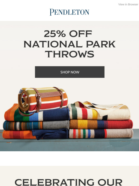 Pendleton: 25% off National Park Throws | Milled