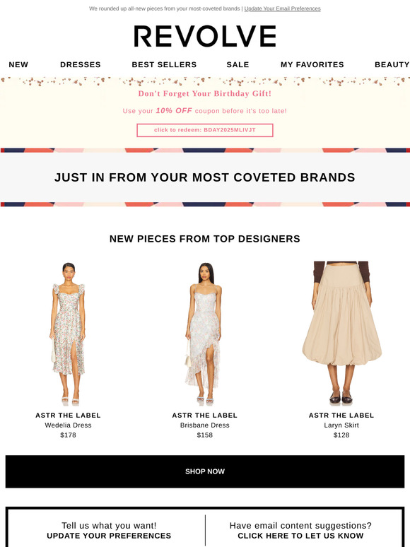 REVOLVE Email Newsletters: Shop Sales, Discounts, and Coupon Codes