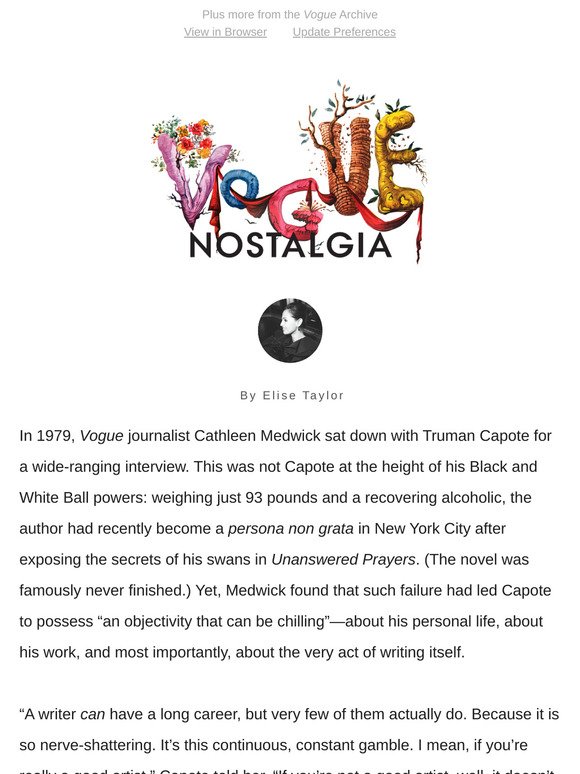 Vogue: From the Archives: An Honest Interview with Truman Capote | Milled