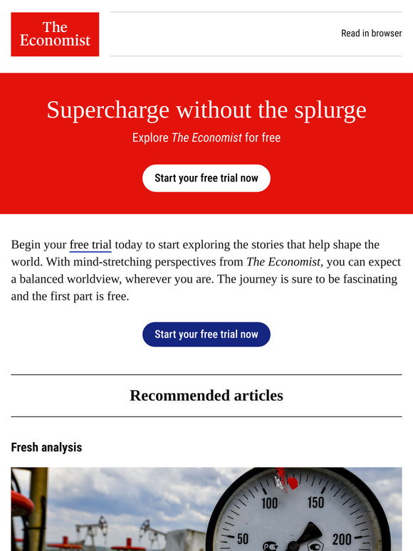 The Economist: Start your free trial to The Economist | Milled