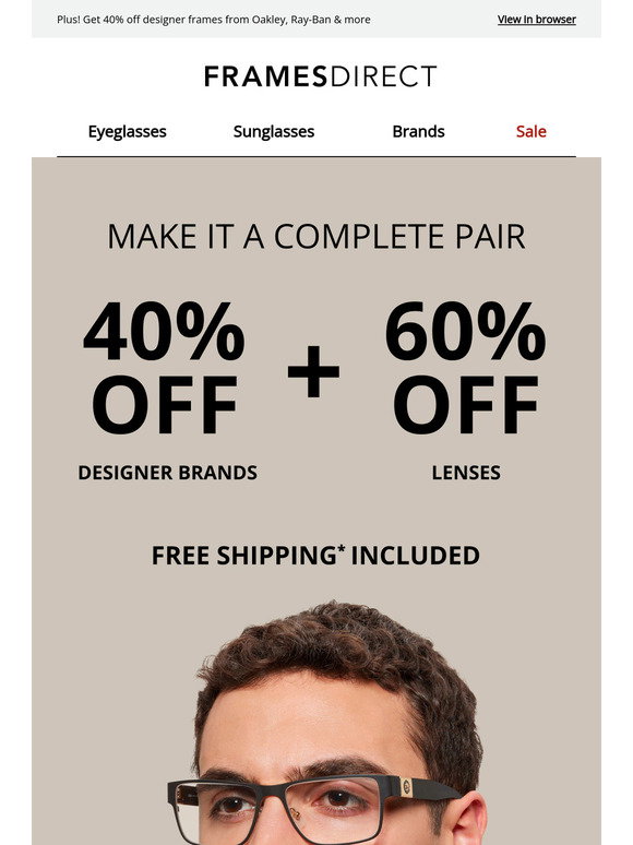 Frames Direct: Complete your pair with 60% off lenses | Milled