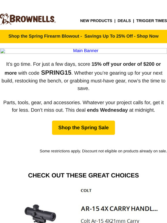 Brownells: Save 15% on Orders $200+ | Savings Across the Site | Code ...