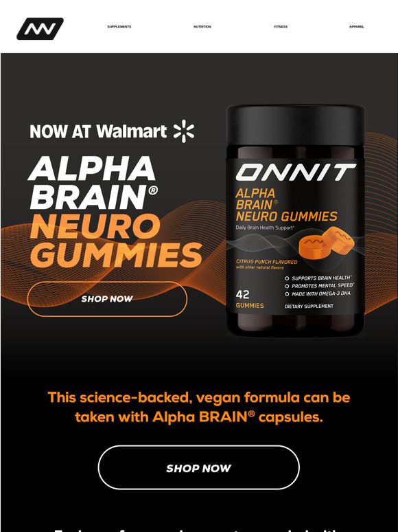 Onnit: NEW: Alpha BRAIN Neuro Gummies | Milled