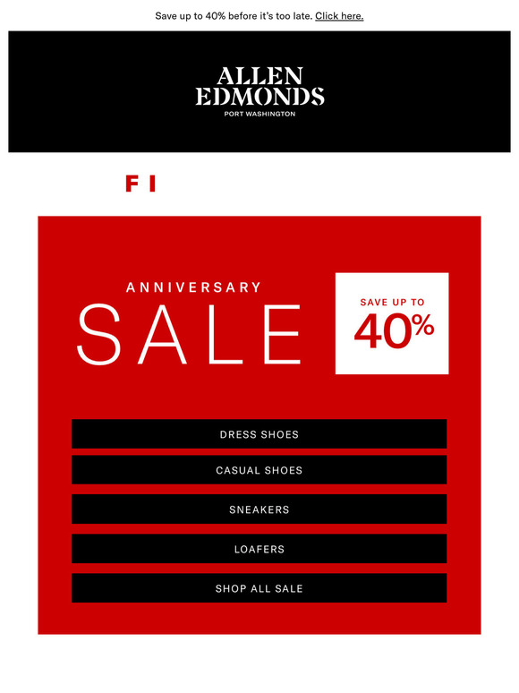 Allen Edmonds Email Newsletters: Shop Sales, Discounts, and Coupon Codes