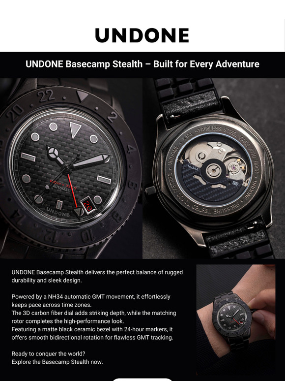 UNDONE Watches: Meet the Basecamp Stealth, Black. Bold. Built for you ...