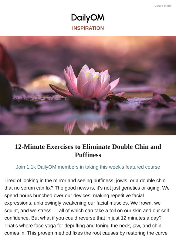 DailyOM: 12-Minute Exercises to Eliminate Double Chin and Puffiness ...