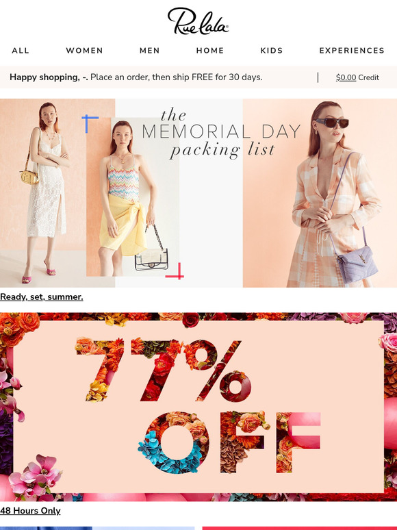 Rue La La: Check Off Your Memorial Day Packing List → | Milled