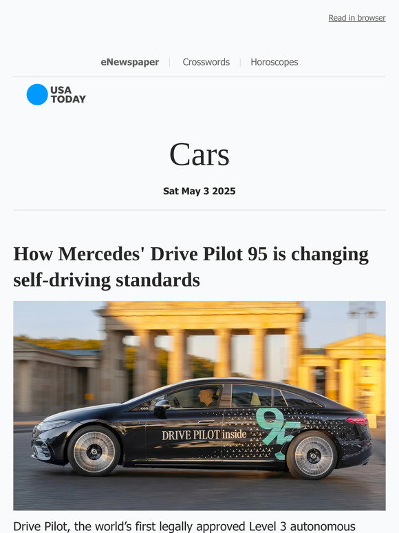USA TODAY: Cars: How Mercedes' Drive Pilot 95 is changing self-driving ...