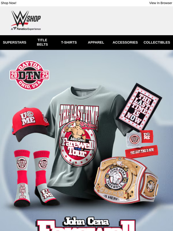 WWE: One Last Round: Shop John Cena’s Dayton Farewell Tour Collection ...