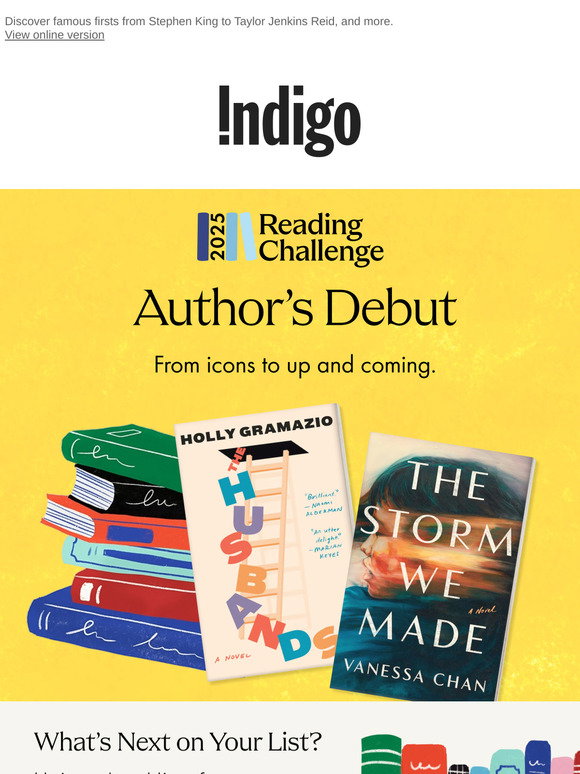 Indigo Books & Music: ⚡️ Next Reading Challenge: An Author's Debut | Milled