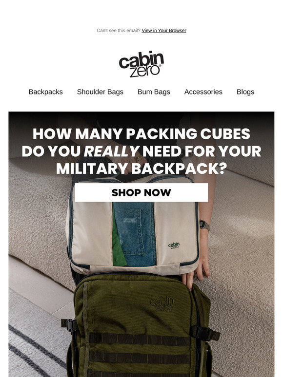 CabinZero: Maximise Your Military Backpack with CabinZero Packing Cubes ...