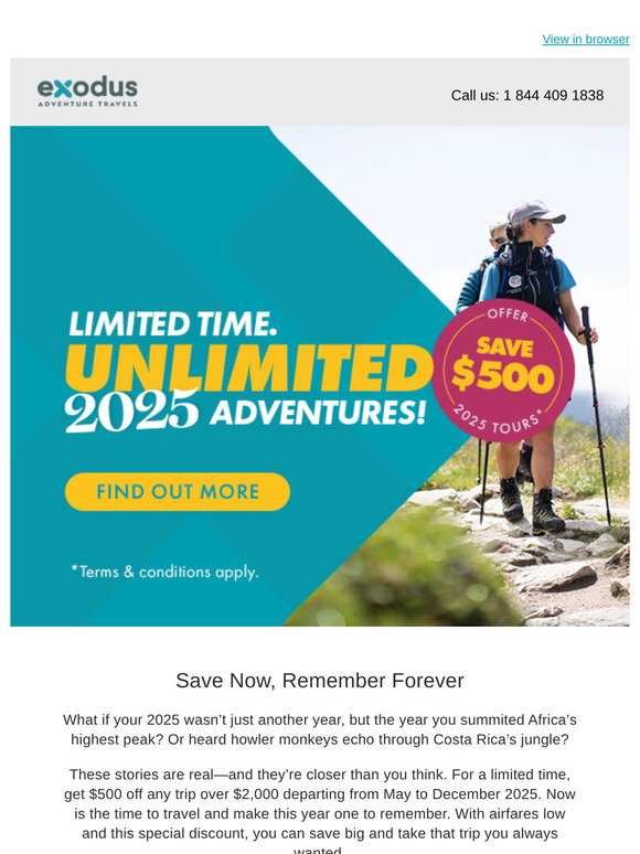 Exodus Travels: Save $500 On 2025 Adventures | Milled