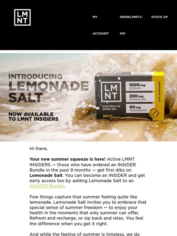 DrinkLMNT: Introducing Lemonade Salt 🍋 | Milled