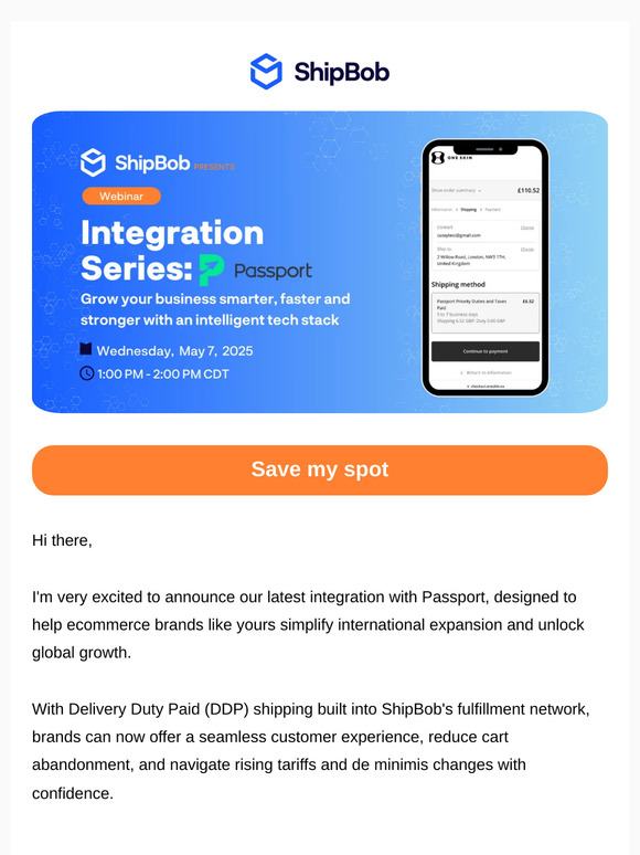 ShipBob: ShipBob + Passport integration now available in the ShipBob App Store 🎉 | Milled