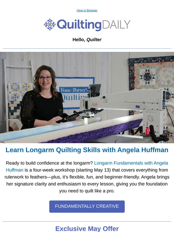 Fons & Porter: Learn Longarm Basics with Angela Huffman🎉 | Milled