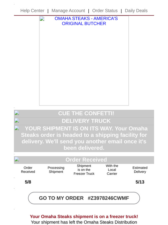 Omaha Steaks: Your OmahaSteaks.com order has shipped! | Milled